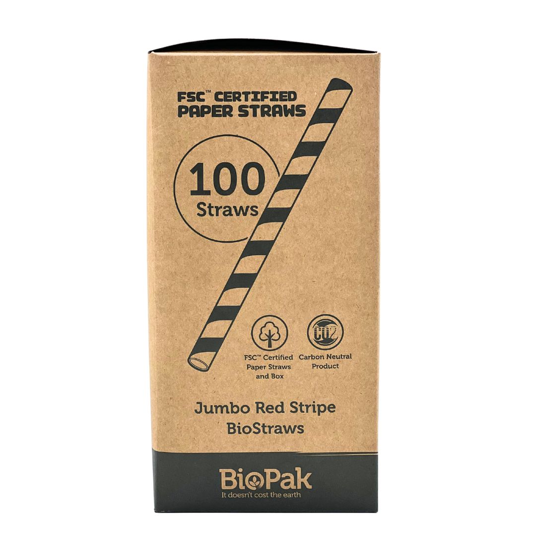 Bio Jumbo RED Straw 100pc – JFC Online Sydney